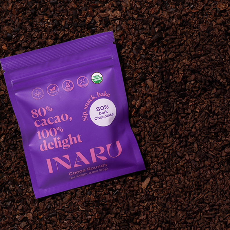 80% Dark Chocolate Cocoa Rounds 25g – Inaru Valley