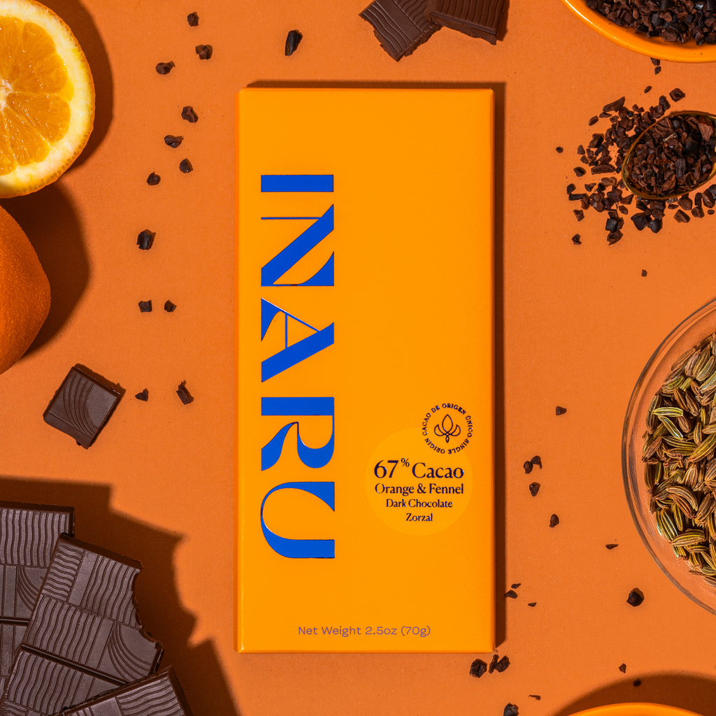 67% Orange & Fennel Dark Chocolate Bar 70g – Inaru Valley